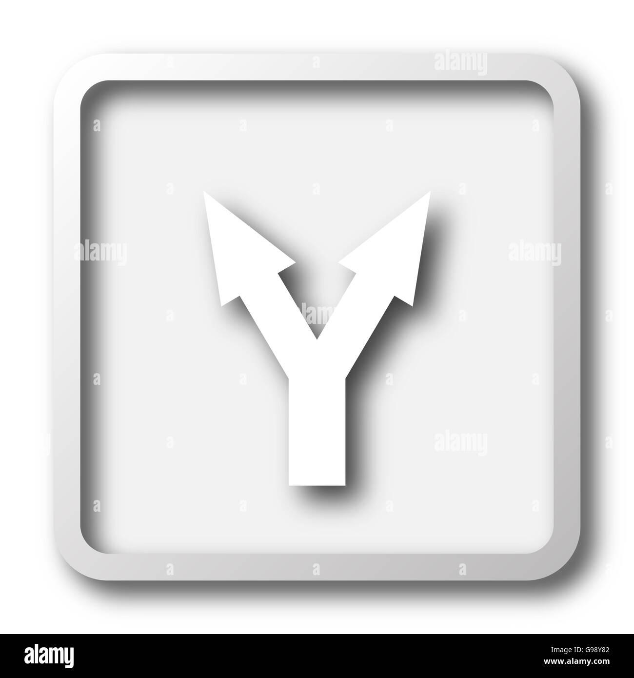 Split arrow icon. Internet button on white background Stock Photo - Alamy