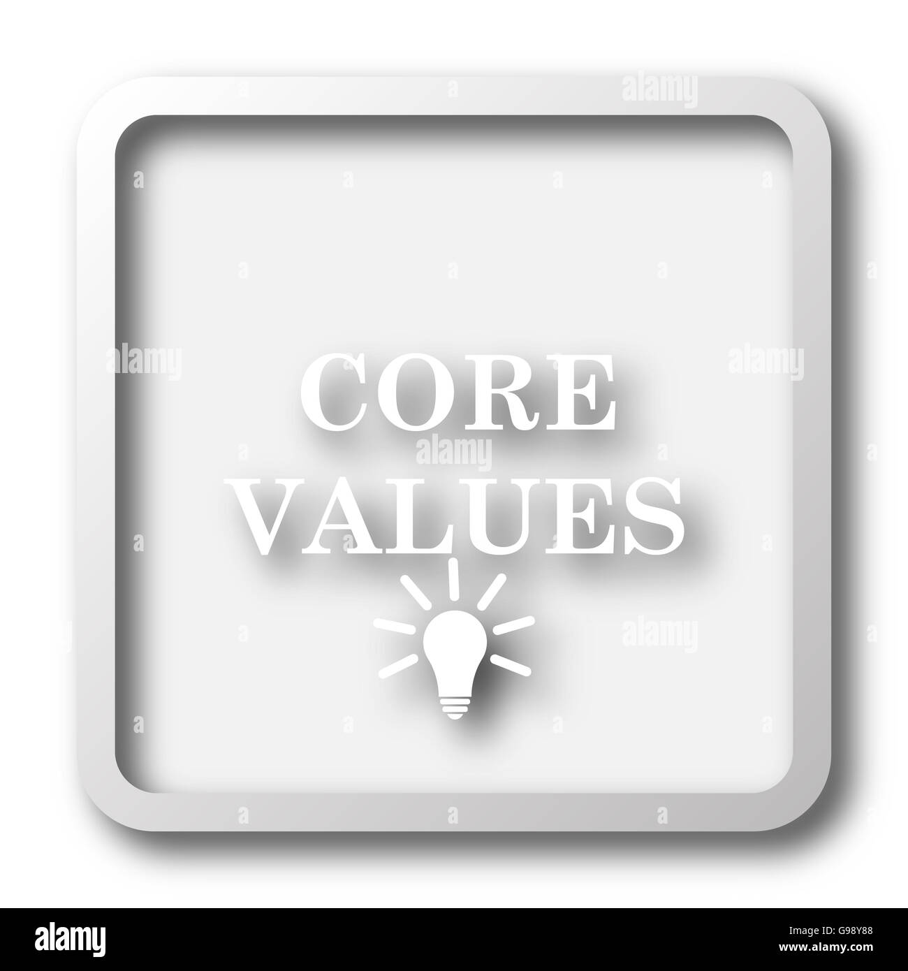 Core values icon. Internet button on white background Stock Photo - Alamy