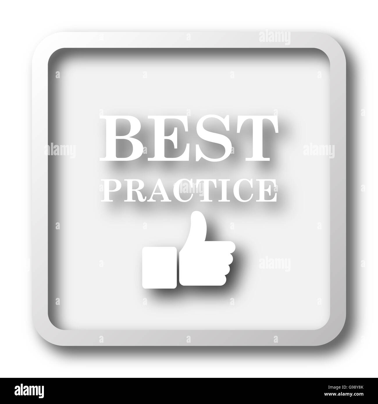 Best practice icon. Internet button on white background Stock Photo - Alamy