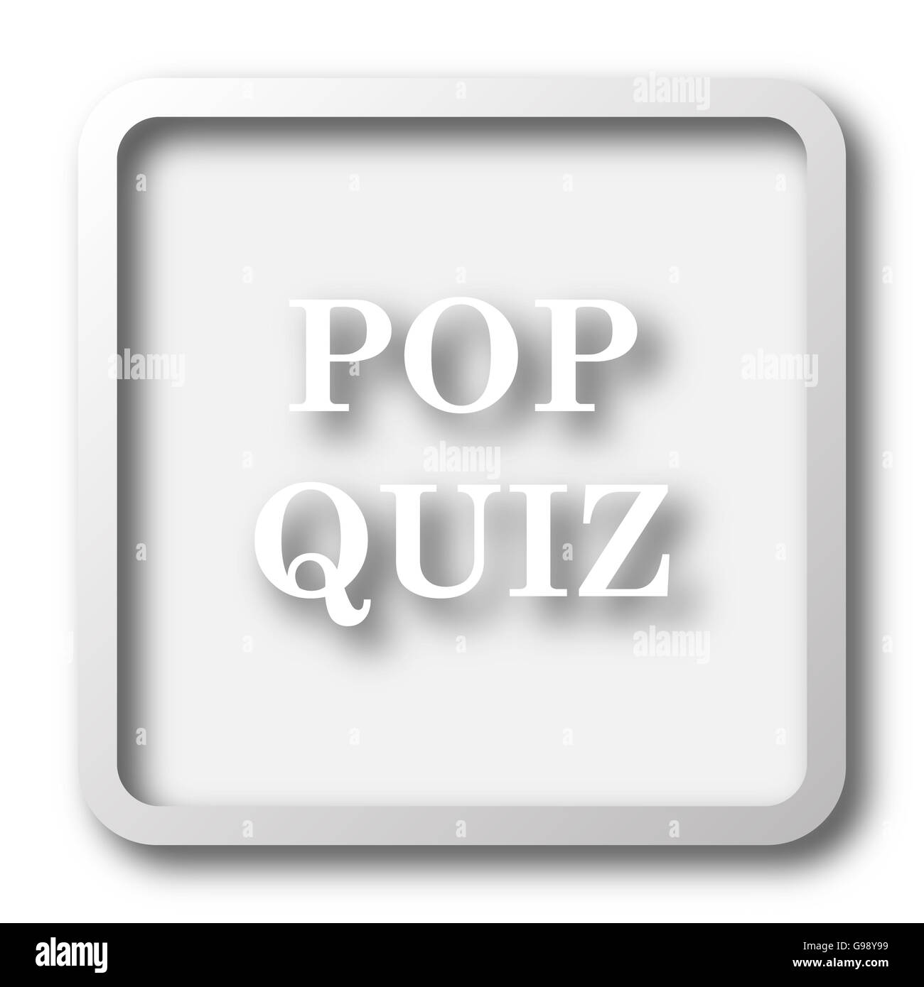 Pop quiz icon. Internet button on white background Stock Photo - Alamy