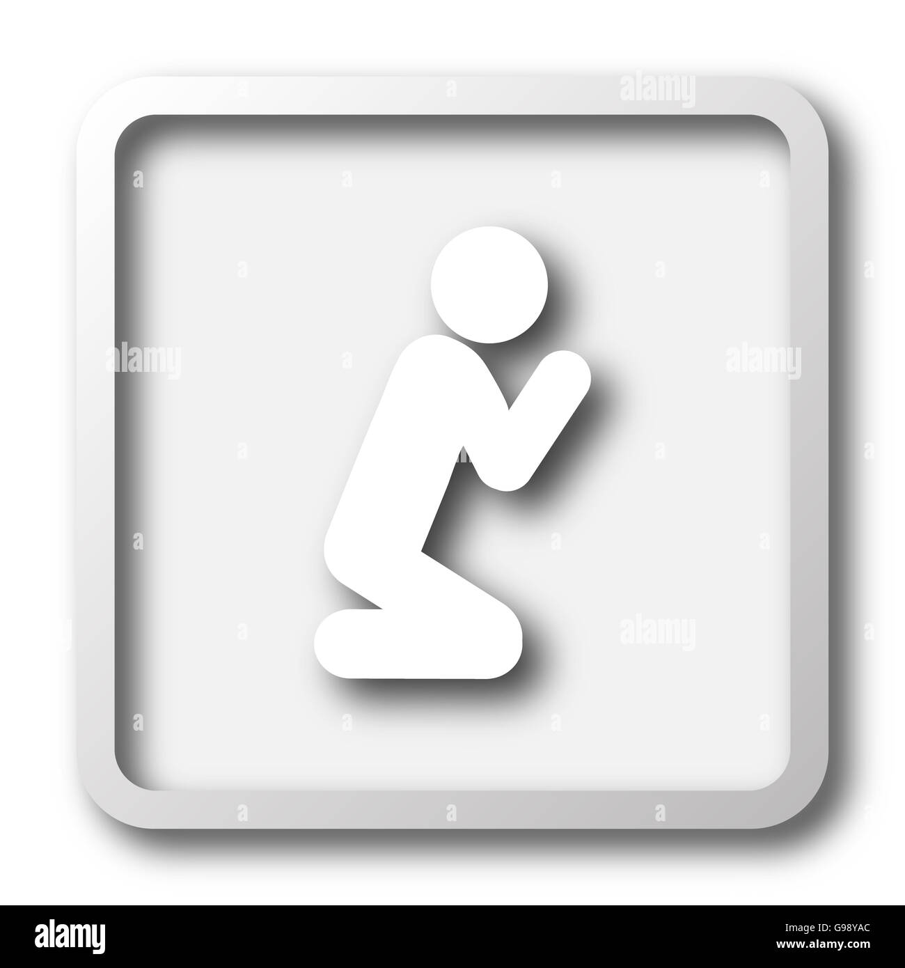 Prayer icon. Internet button on white background Stock Photo - Alamy