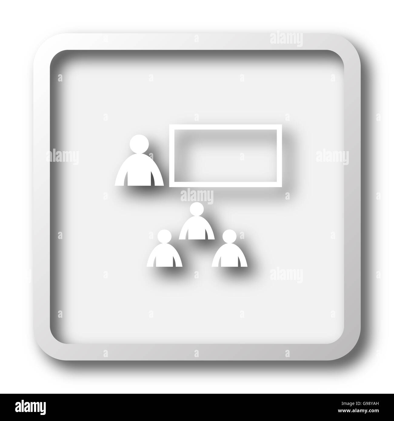 Presenting icon. Internet button on white background Stock Photo - Alamy