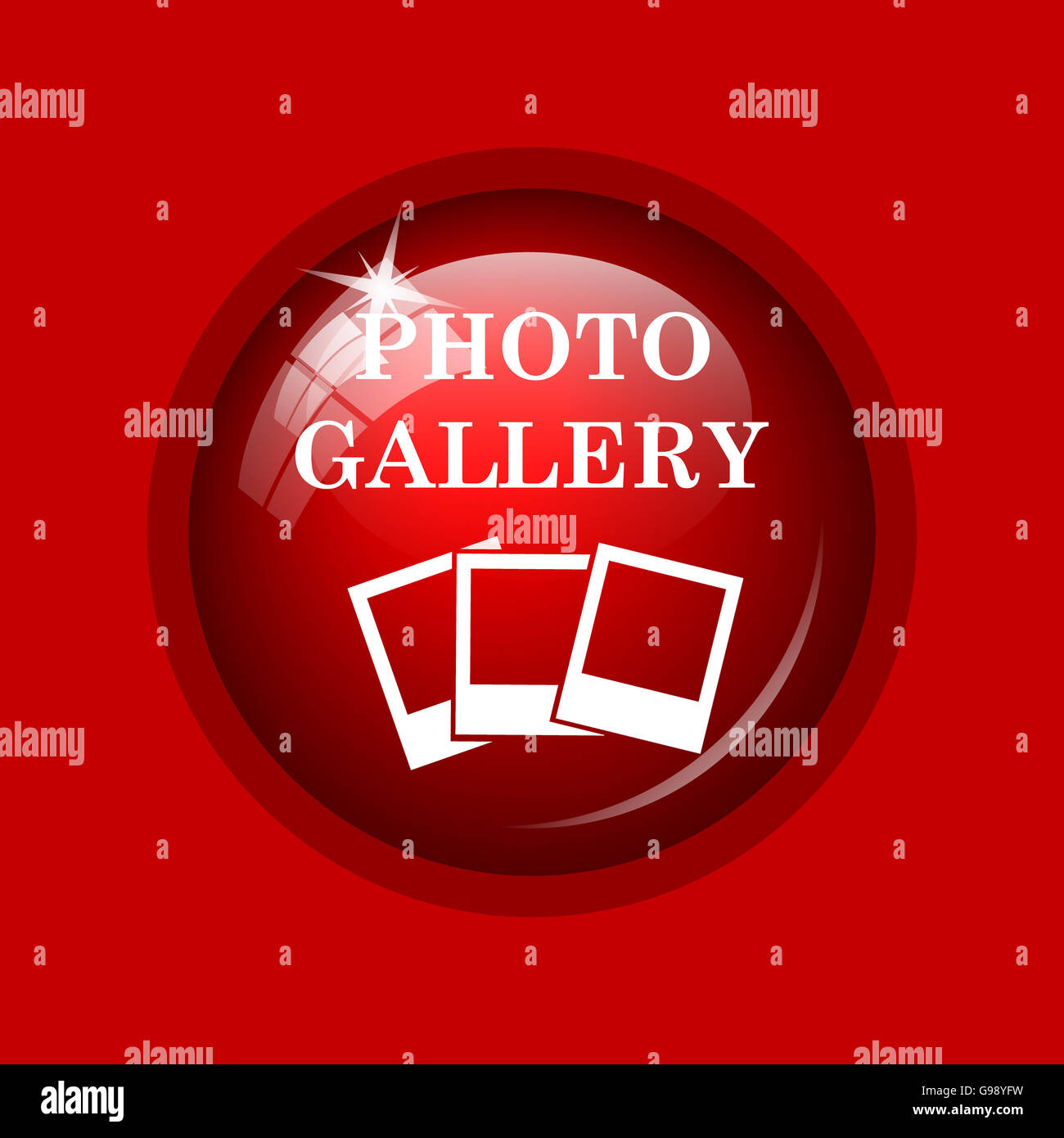 Photo gallery icon. Internet button on red background Stock Photo - Alamy