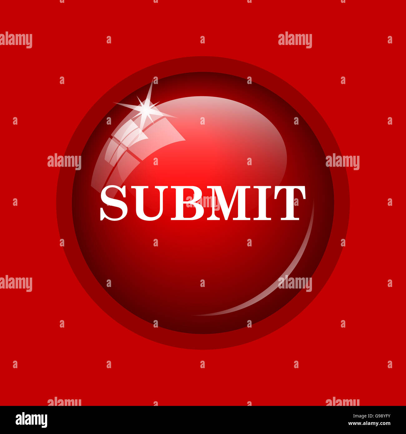 Submit icon. Internet button on red background Stock Photo - Alamy