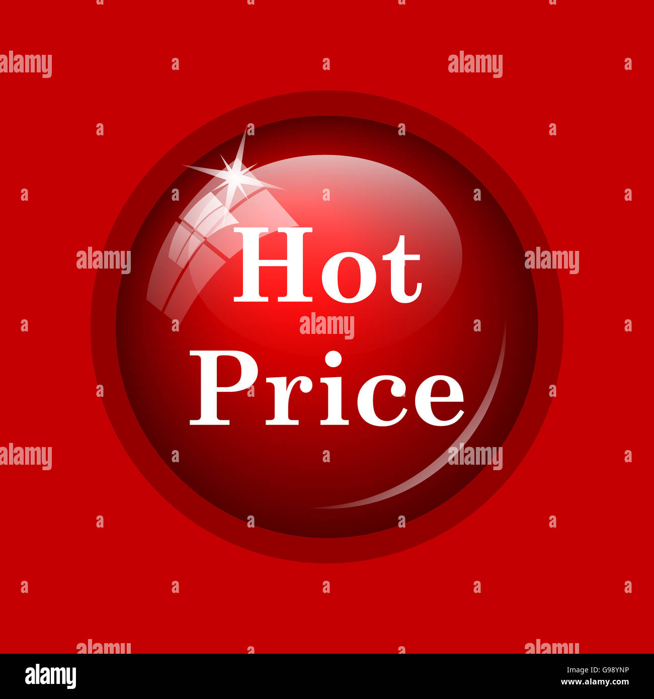 Hot price icon. Internet button on red background Stock Photo - Alamy
