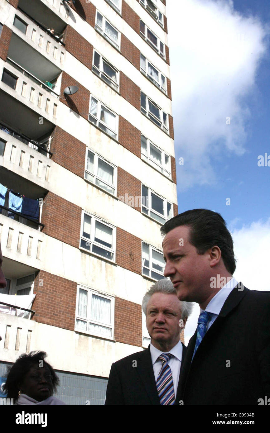 Conservative Party leader David Cameron (right) and Shadow Home ...