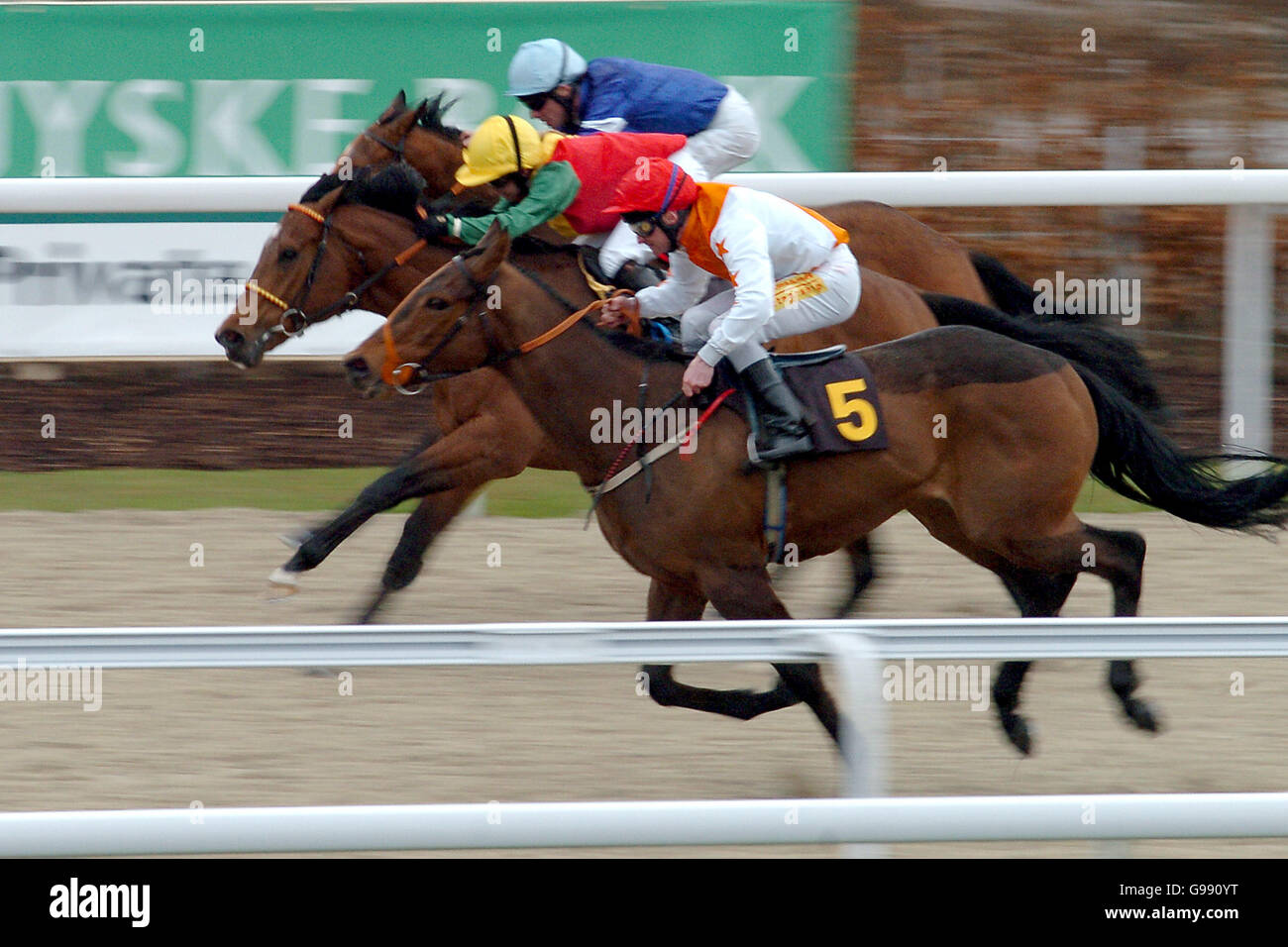 Horse Racing - Kempton Park. A general view of the action at the new ...