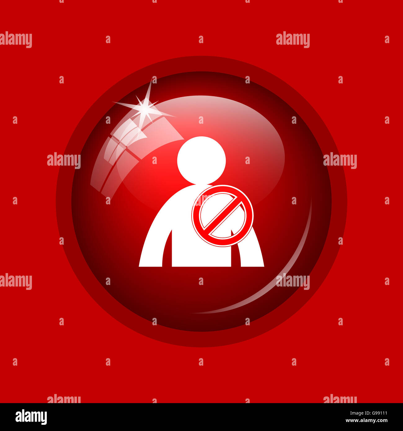 User offline icon. Internet button on red background Stock Photo - Alamy
