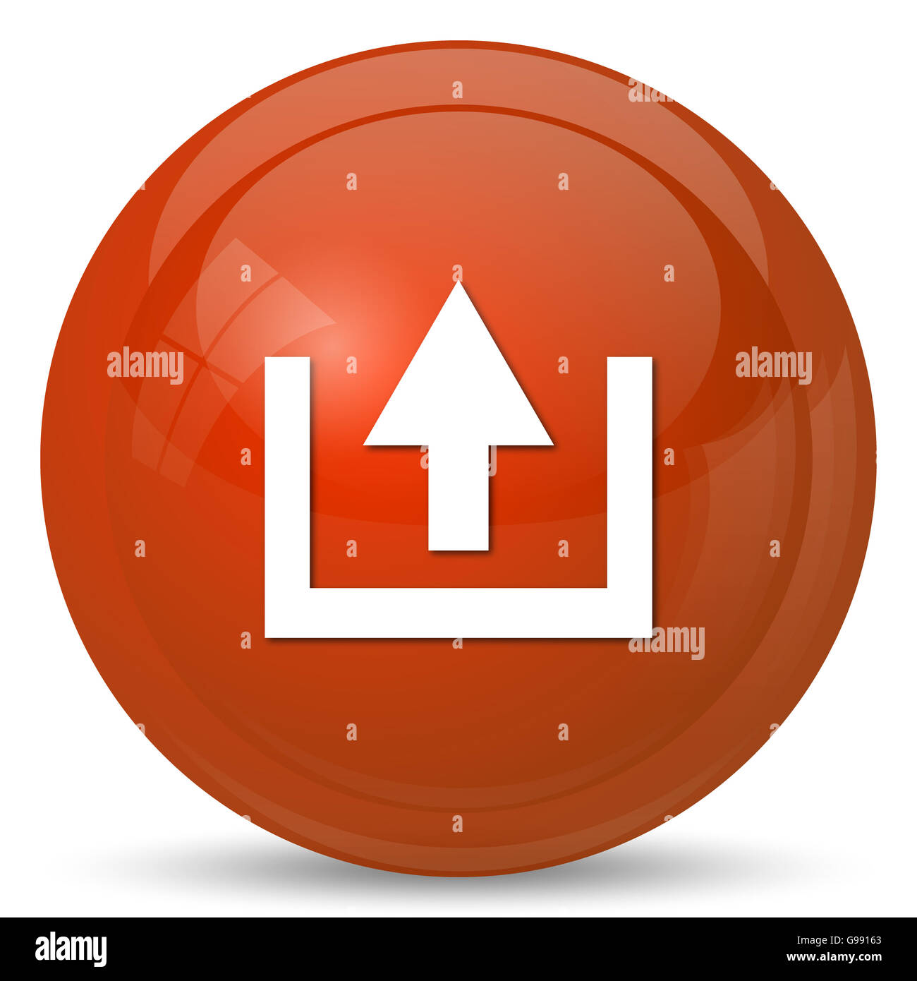 Upload icon. Internet button on white background Stock Photo - Alamy