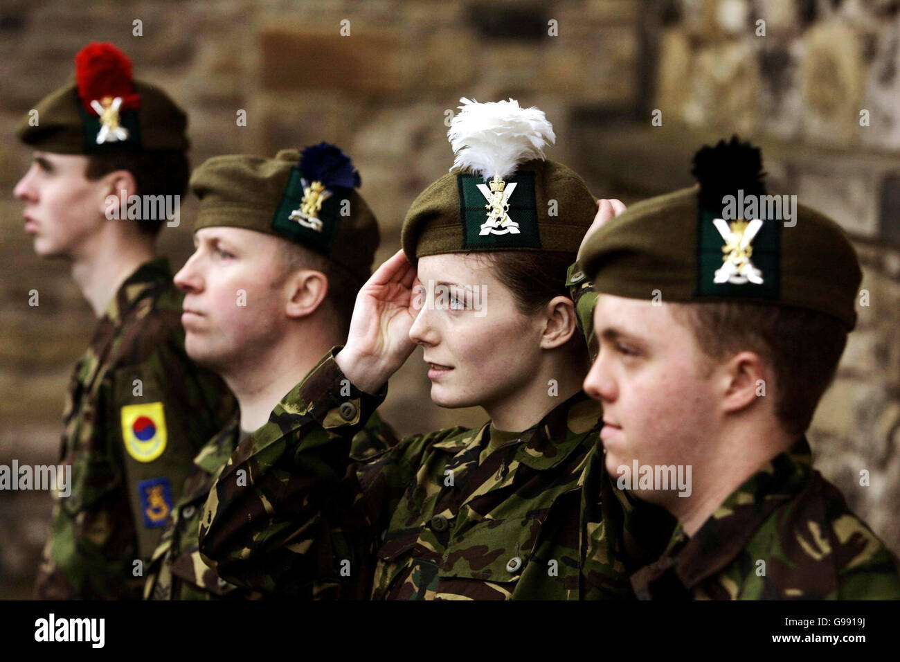 Keighley Doyle (2nd right), 16, from Glasgow after a parade to mark the ...