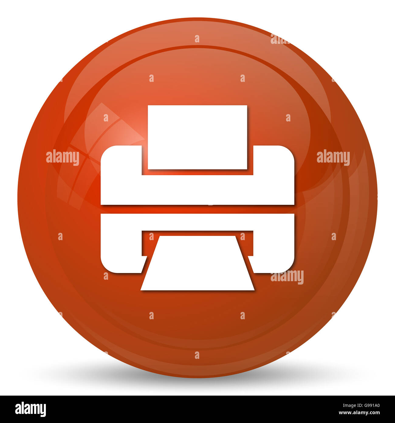 Printer icon. Internet button on white background Stock Photo - Alamy