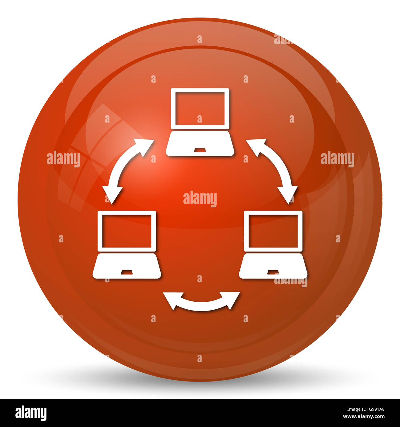 Computer network icon. Internet button on white background Stock Photo ...