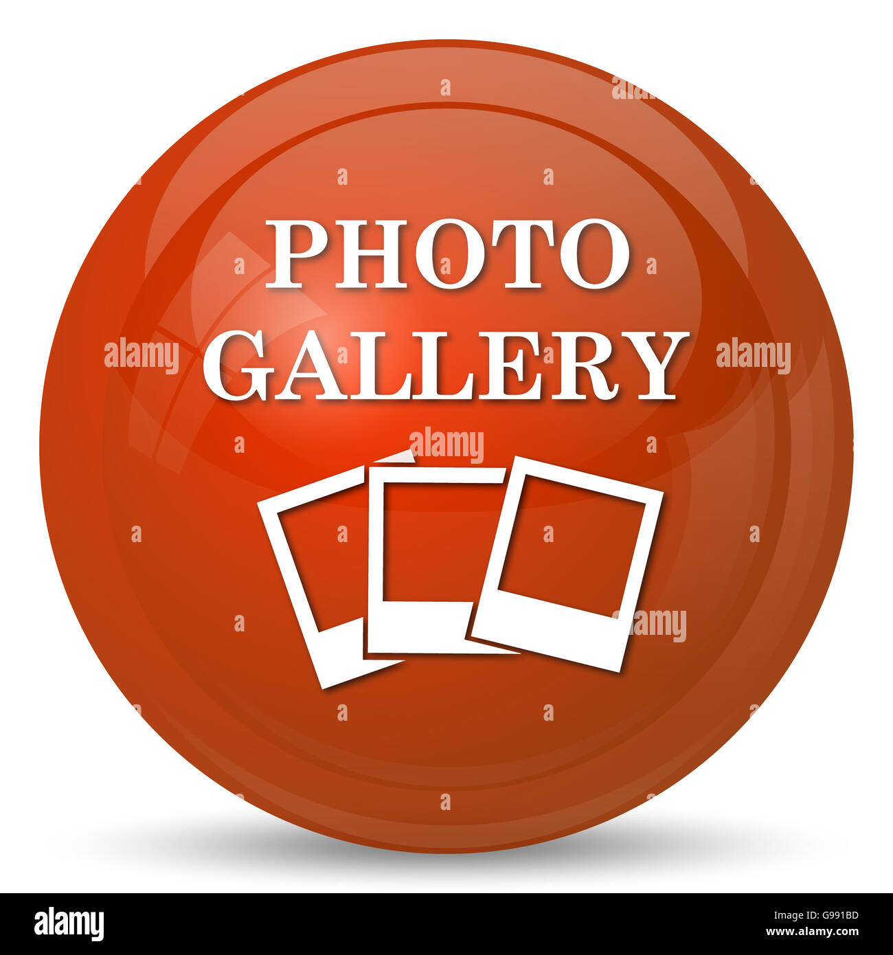 Photo gallery icon. Internet button on white background Stock Photo - Alamy