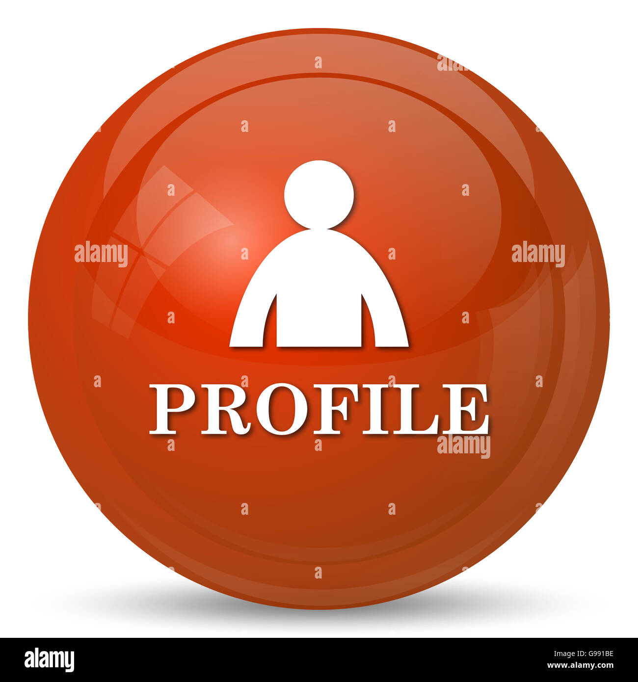 Profile icon. Internet button on white background Stock Photo - Alamy