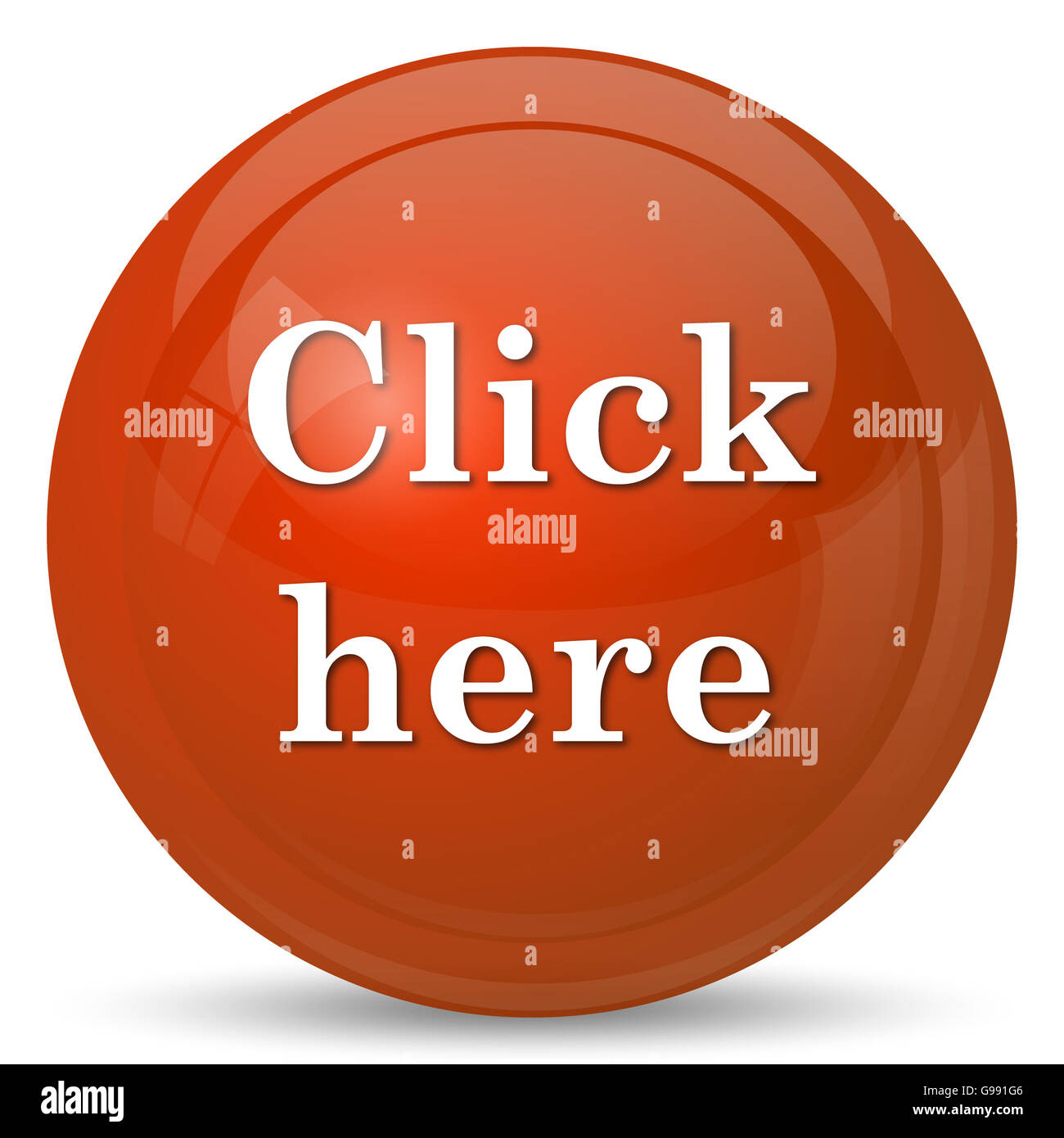 Click here icon. Internet button on white background Stock Photo - Alamy