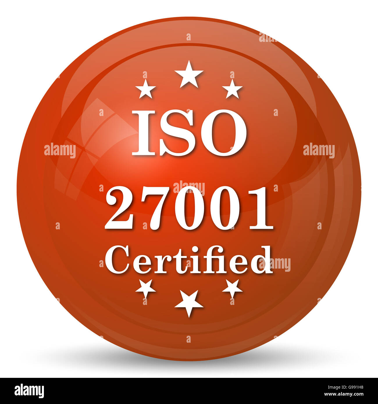 ISO 27001 icon. Internet button on white background Stock Photo - Alamy
