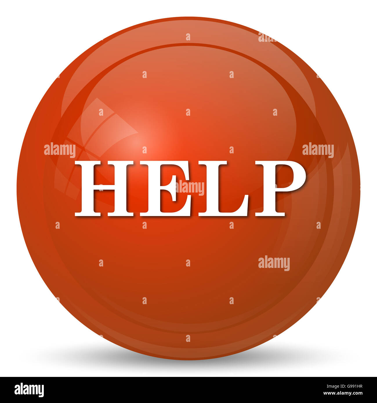 Help icon. Internet button on white background Stock Photo - Alamy