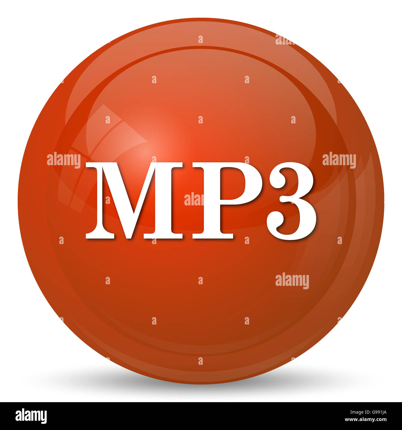 MP3 icon. Internet button on white background Stock Photo - Alamy