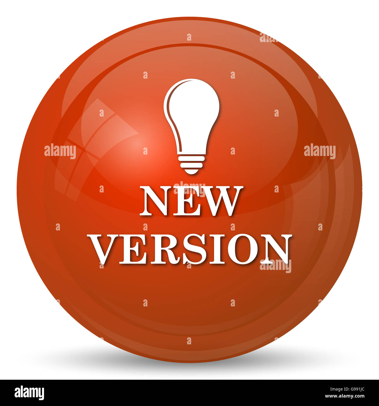 New version icon. Internet button on white background Stock Photo - Alamy