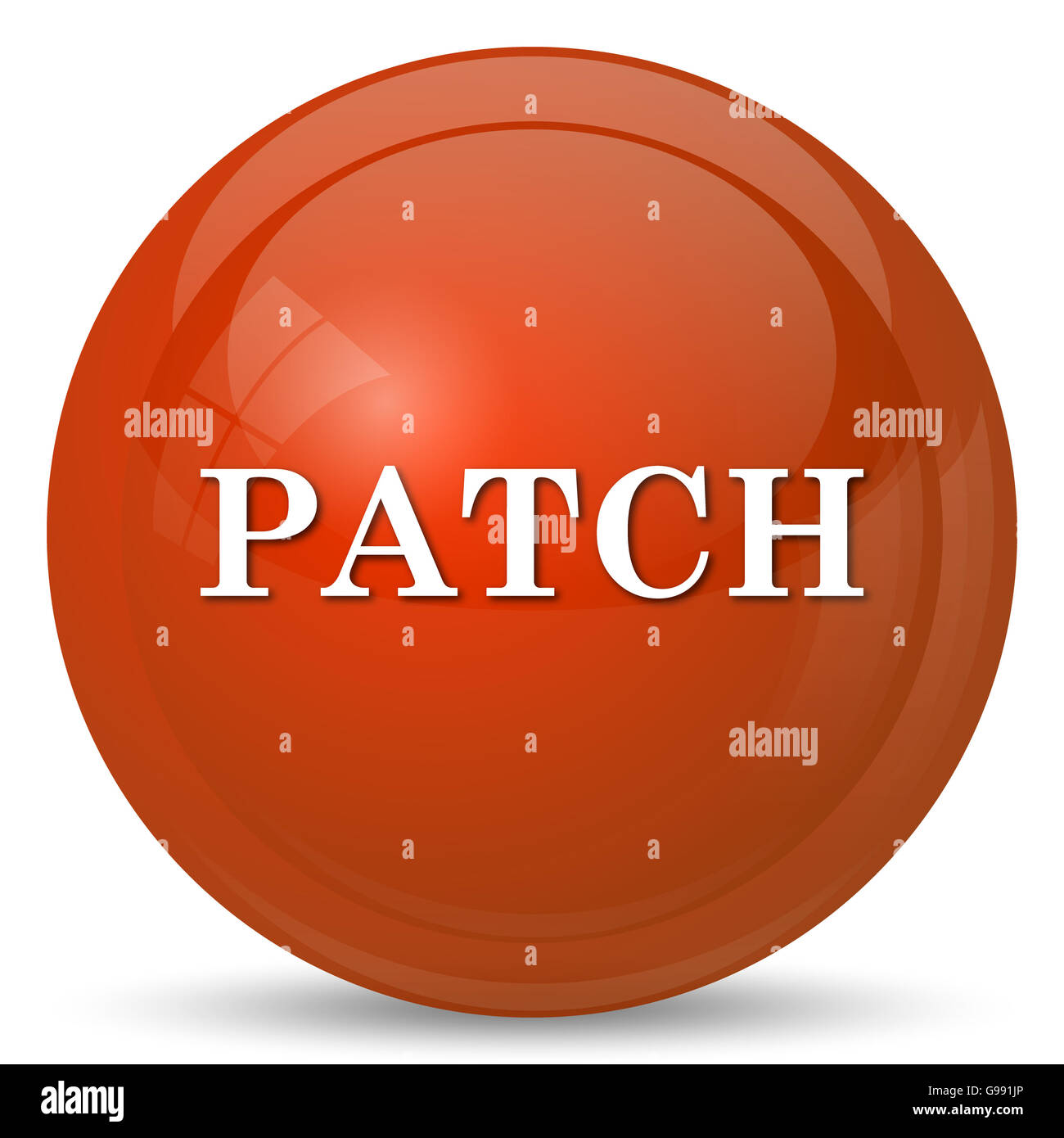 Patch icon. Internet button on white background Stock Photo - Alamy
