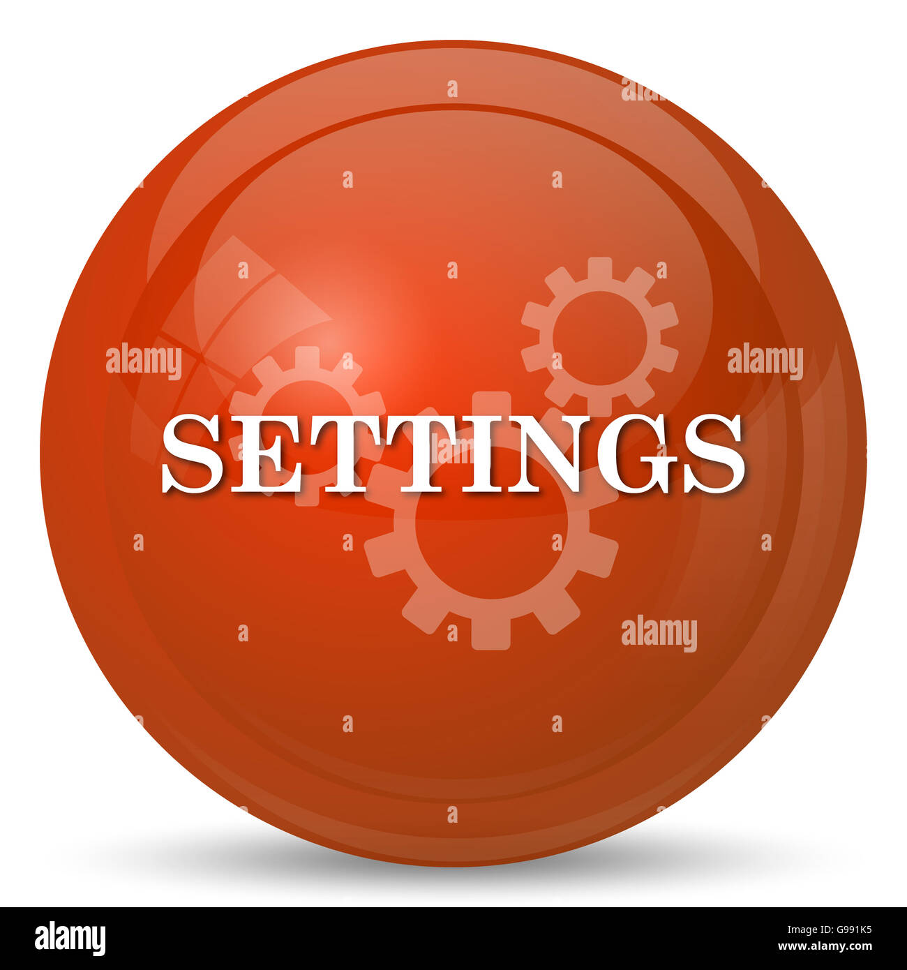 Settings icon. Internet button on white background Stock Photo - Alamy