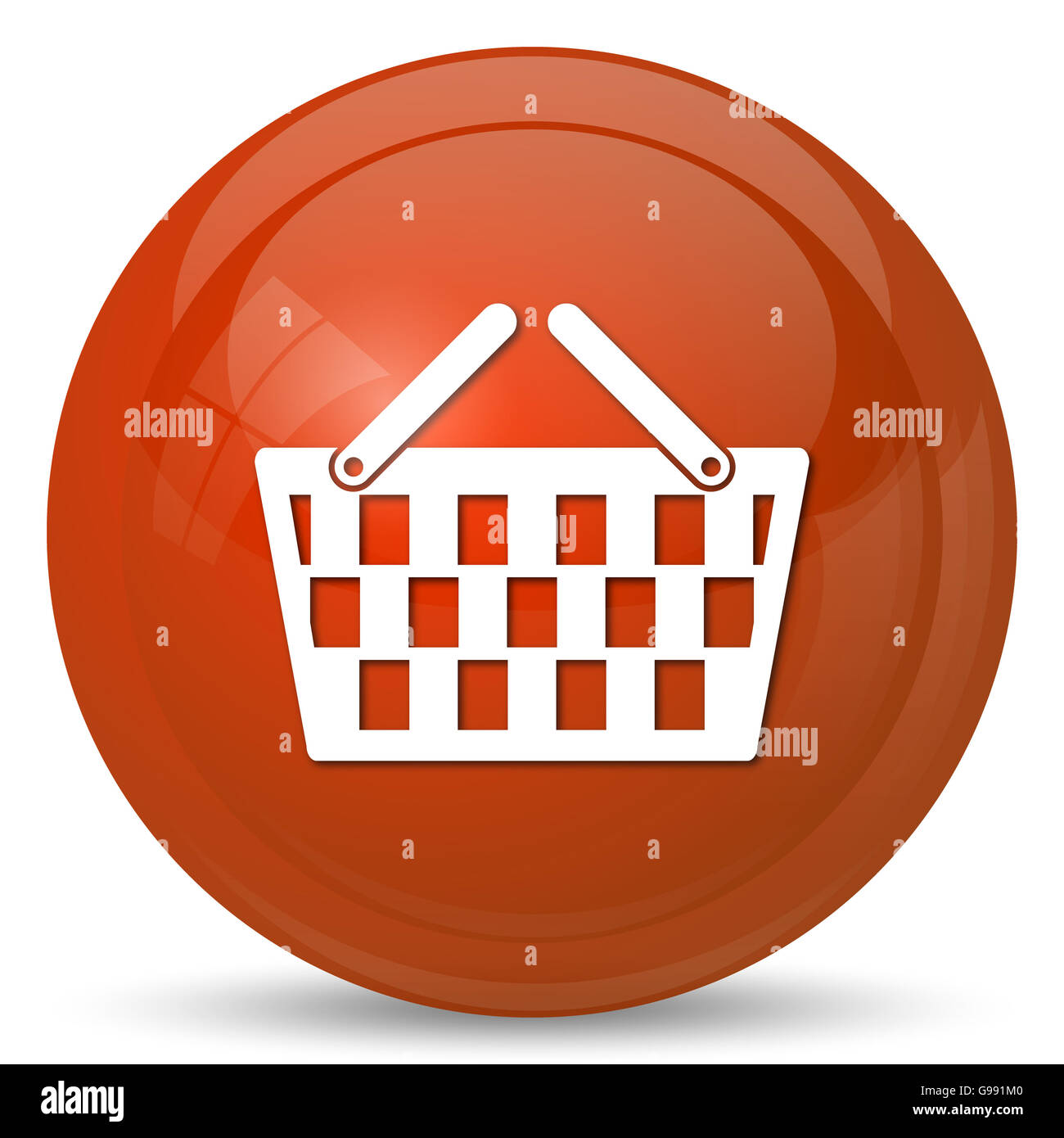 Shopping basket icon. Internet button on white background Stock Photo ...