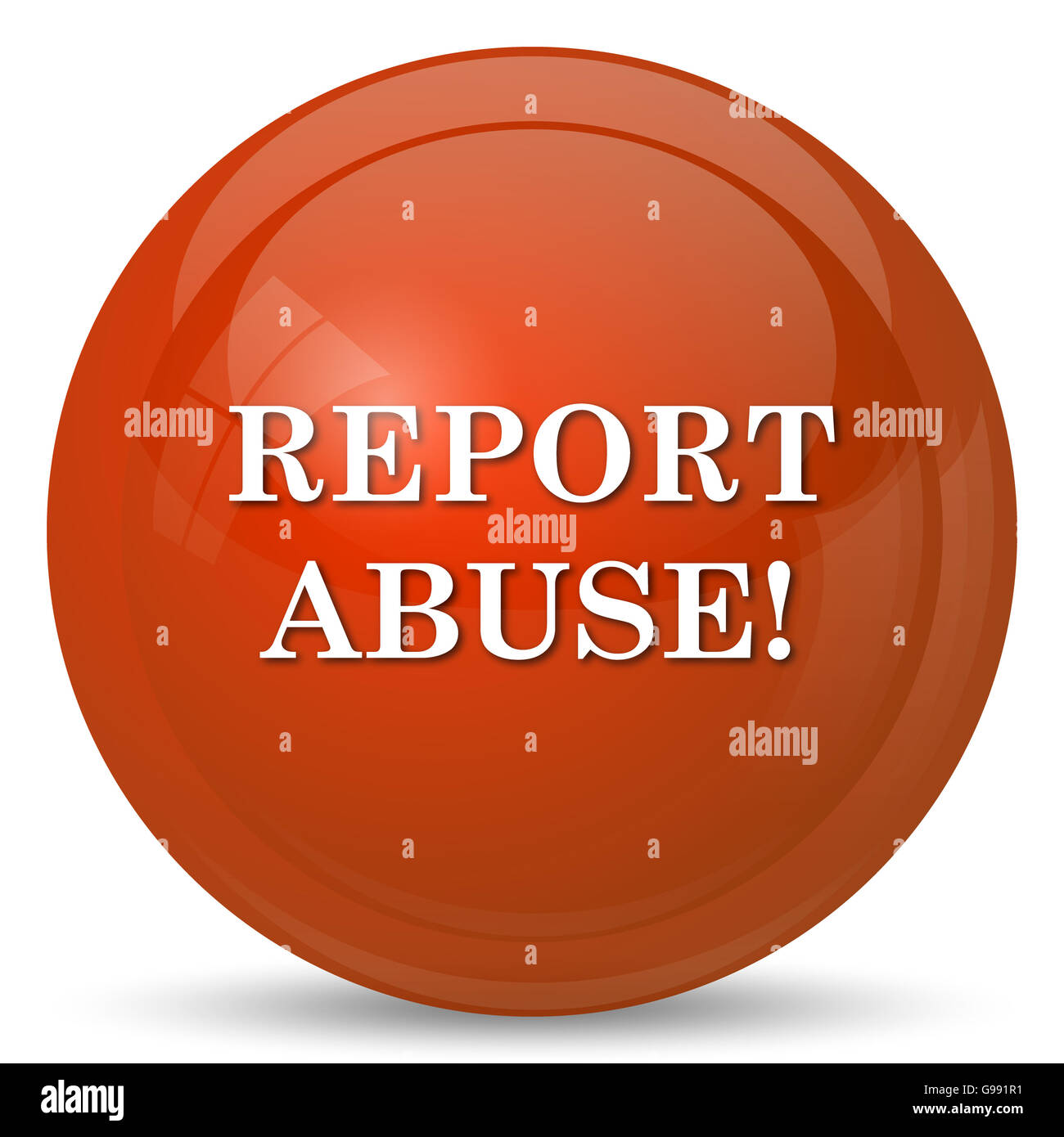 Report abuse icon. Internet button on white background Stock Photo - Alamy