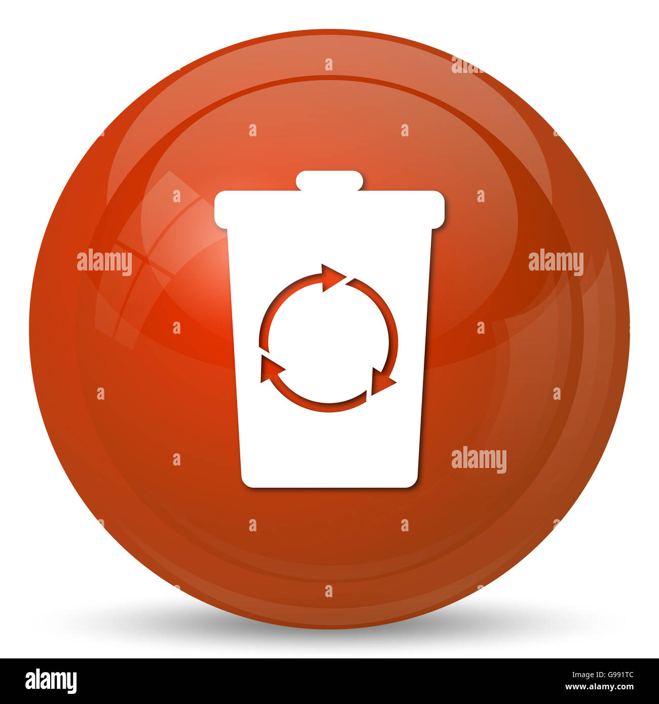 Recycle bin icon. Internet button on white background Stock Photo - Alamy
