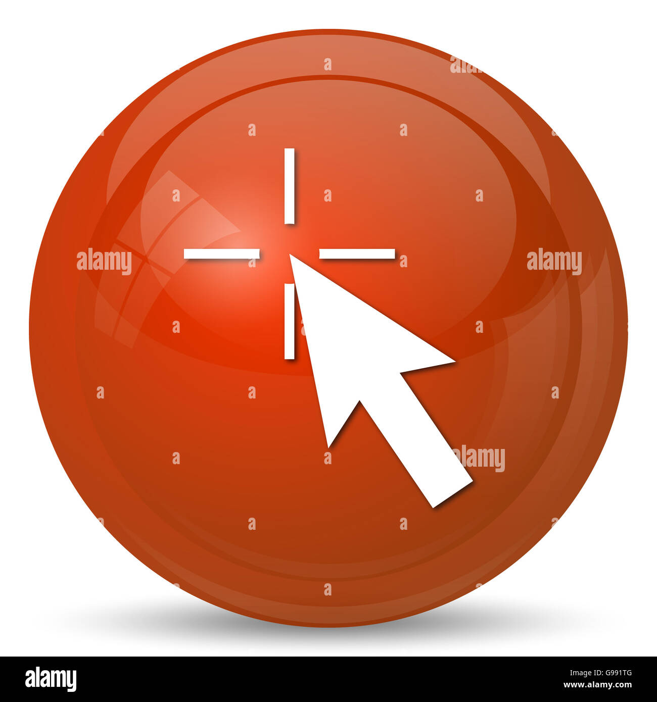 Click here icon. Internet button on white background Stock Photo - Alamy
