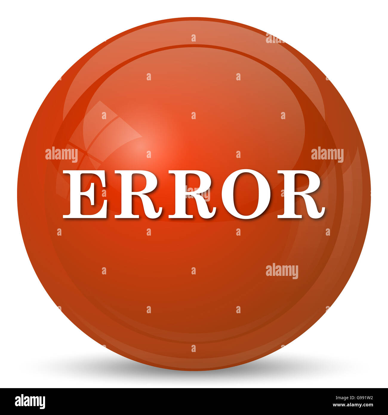 error icon. Internet button on white background Stock Photo - Alamy