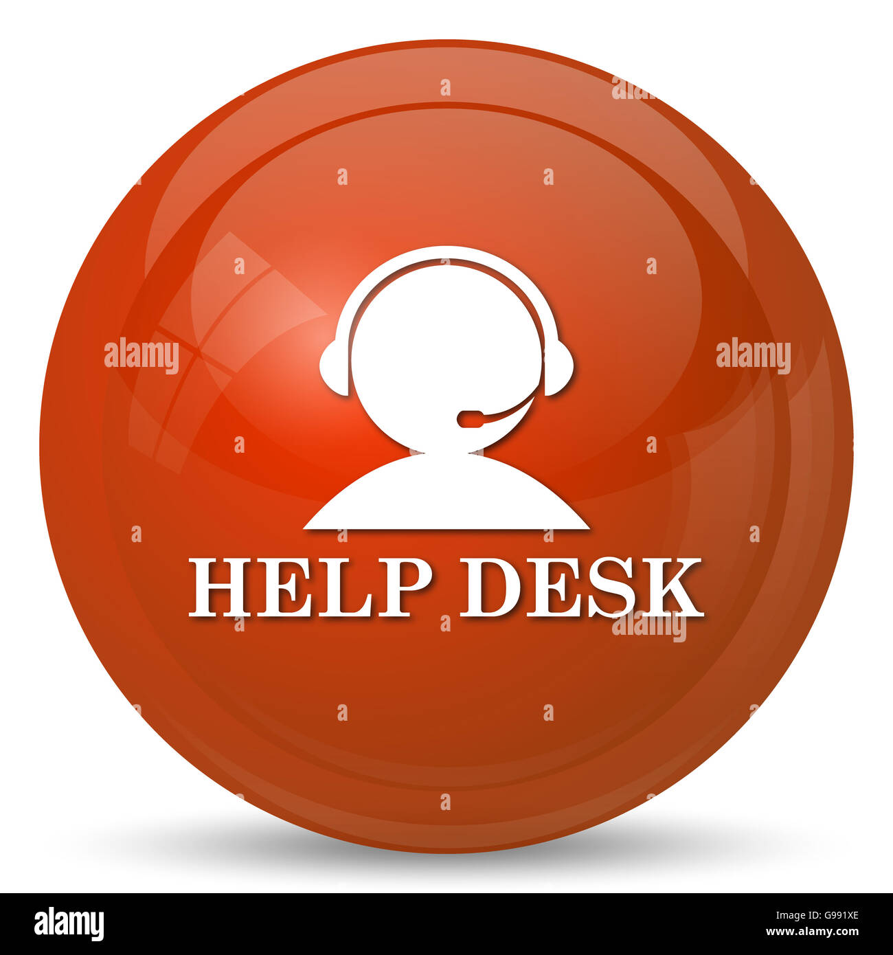 Helpdesk icon. Internet button on white background Stock Photo - Alamy