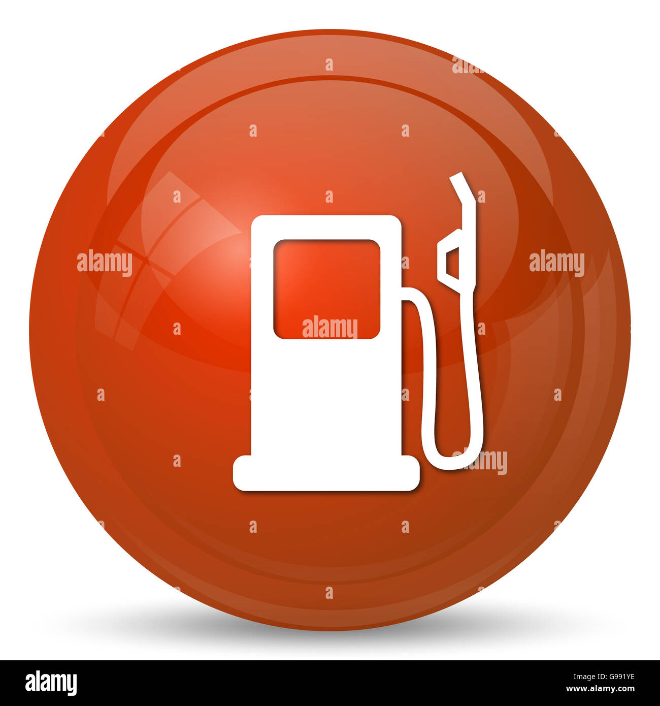 Gas pump icon. Internet button on white background Stock Photo - Alamy