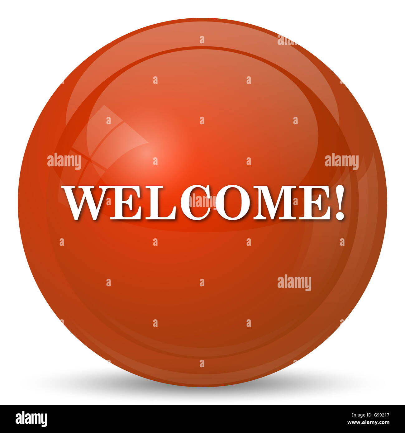 Welcome icon. Internet button on white background Stock Photo - Alamy