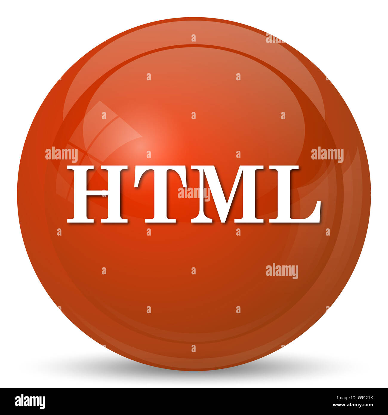 HTML icon. Internet button on white background Stock Photo - Alamy