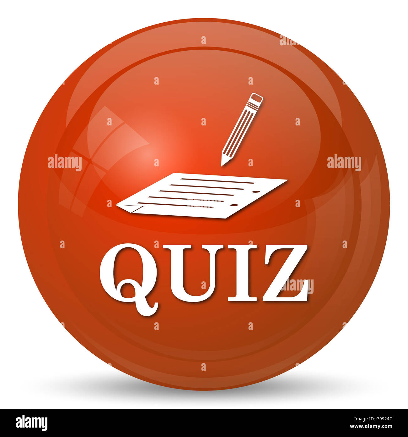 Quiz icon. Internet button on white background Stock Photo - Alamy