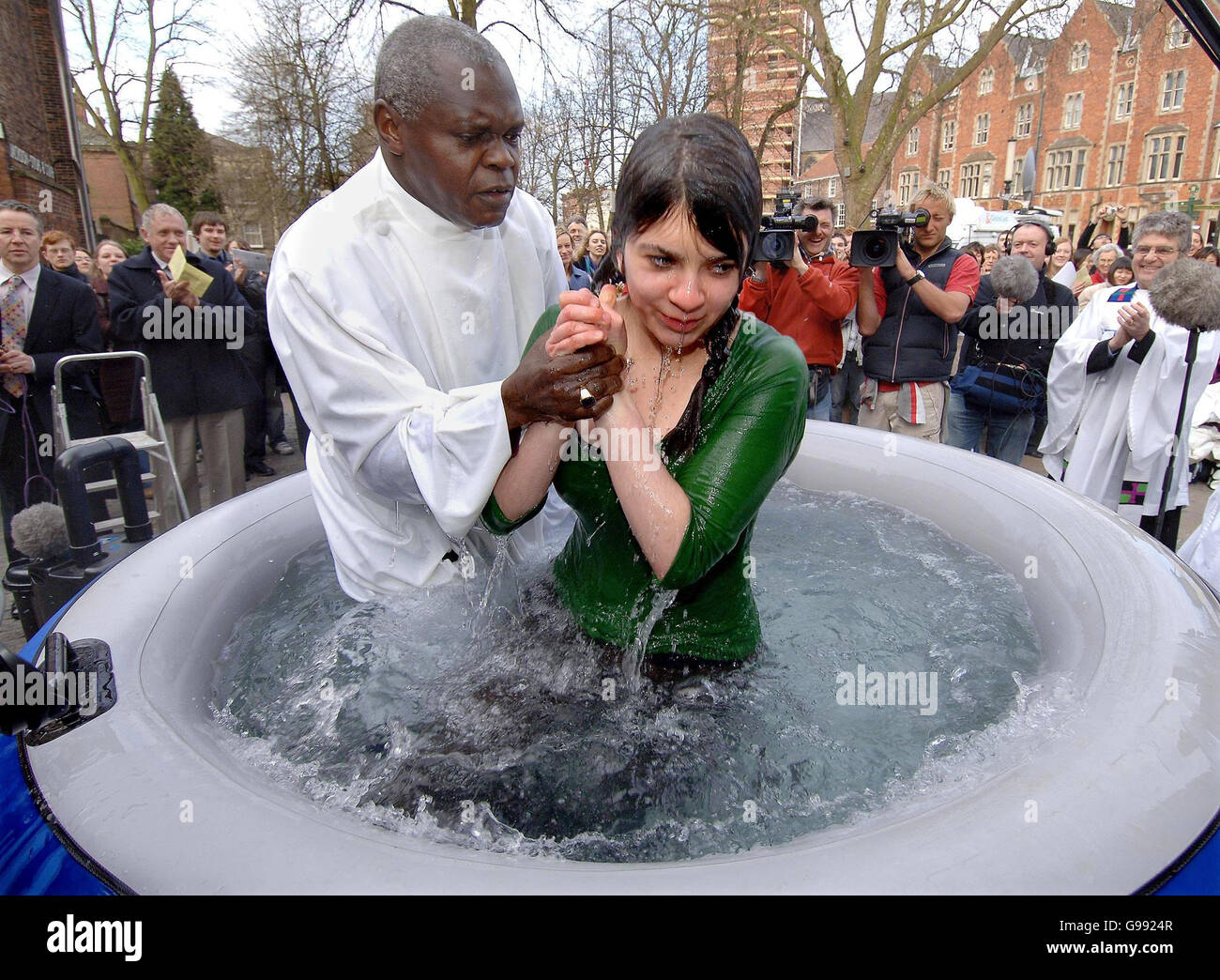 The Archbishop of York Dr John Sentamu baptises Emily Swiatek during ...