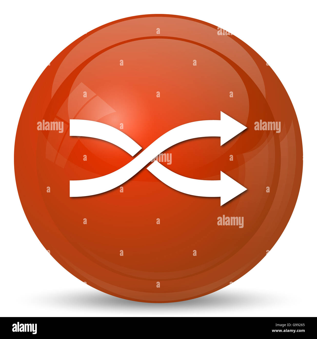 Shuffle icon. Internet button on white background Stock Photo - Alamy