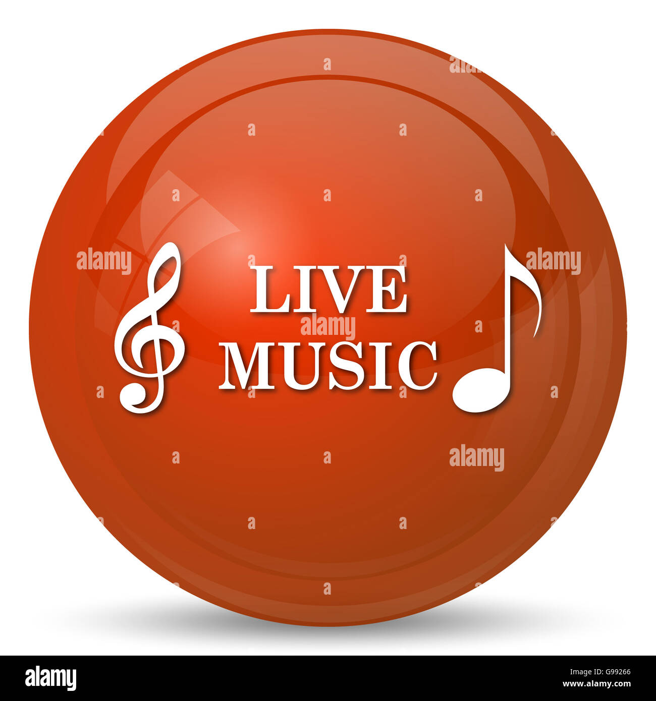 Live music icon. Internet button on white background Stock Photo - Alamy