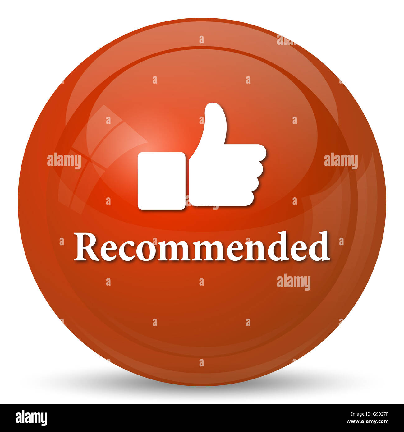Recommended icon. Internet button on white background Stock Photo - Alamy