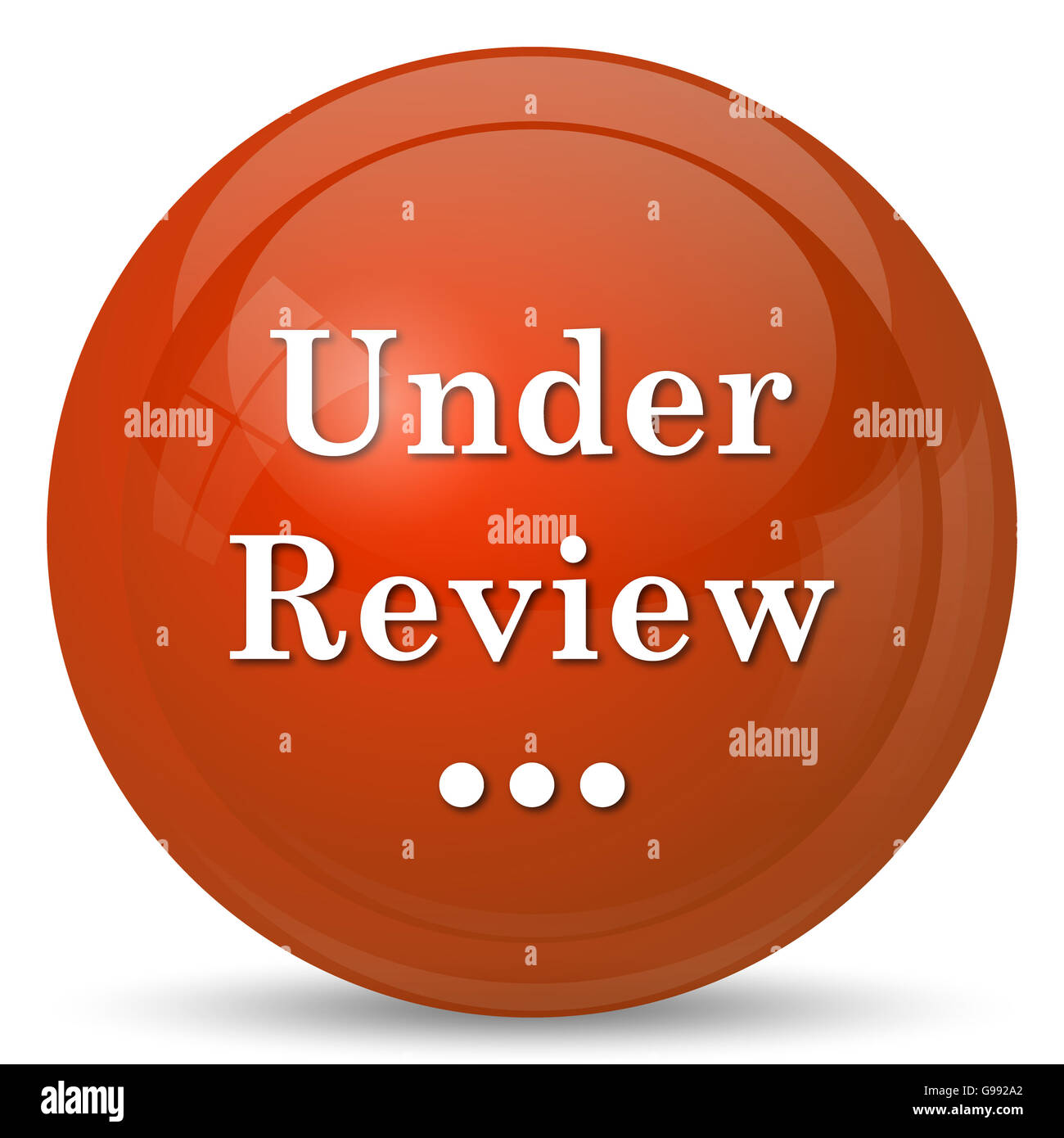 Under review icon. Internet button on white background Stock Photo - Alamy