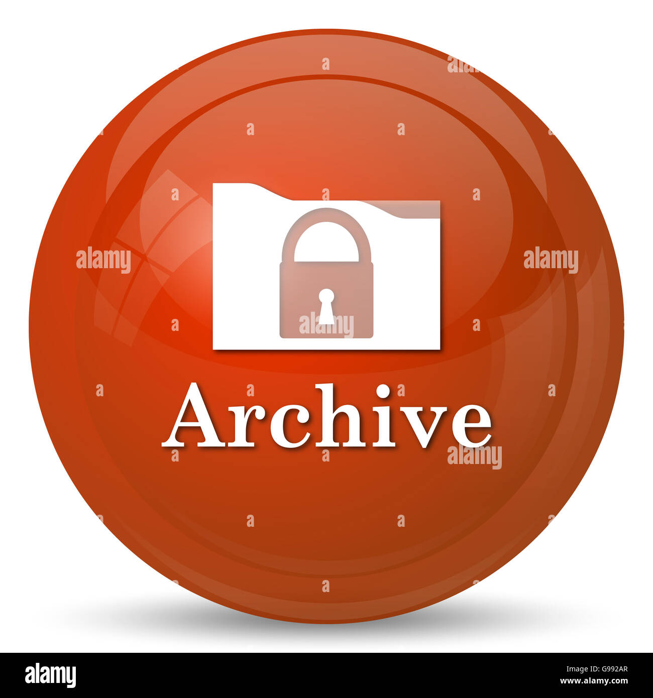 Archive icon. Internet button on white background Stock Photo - Alamy