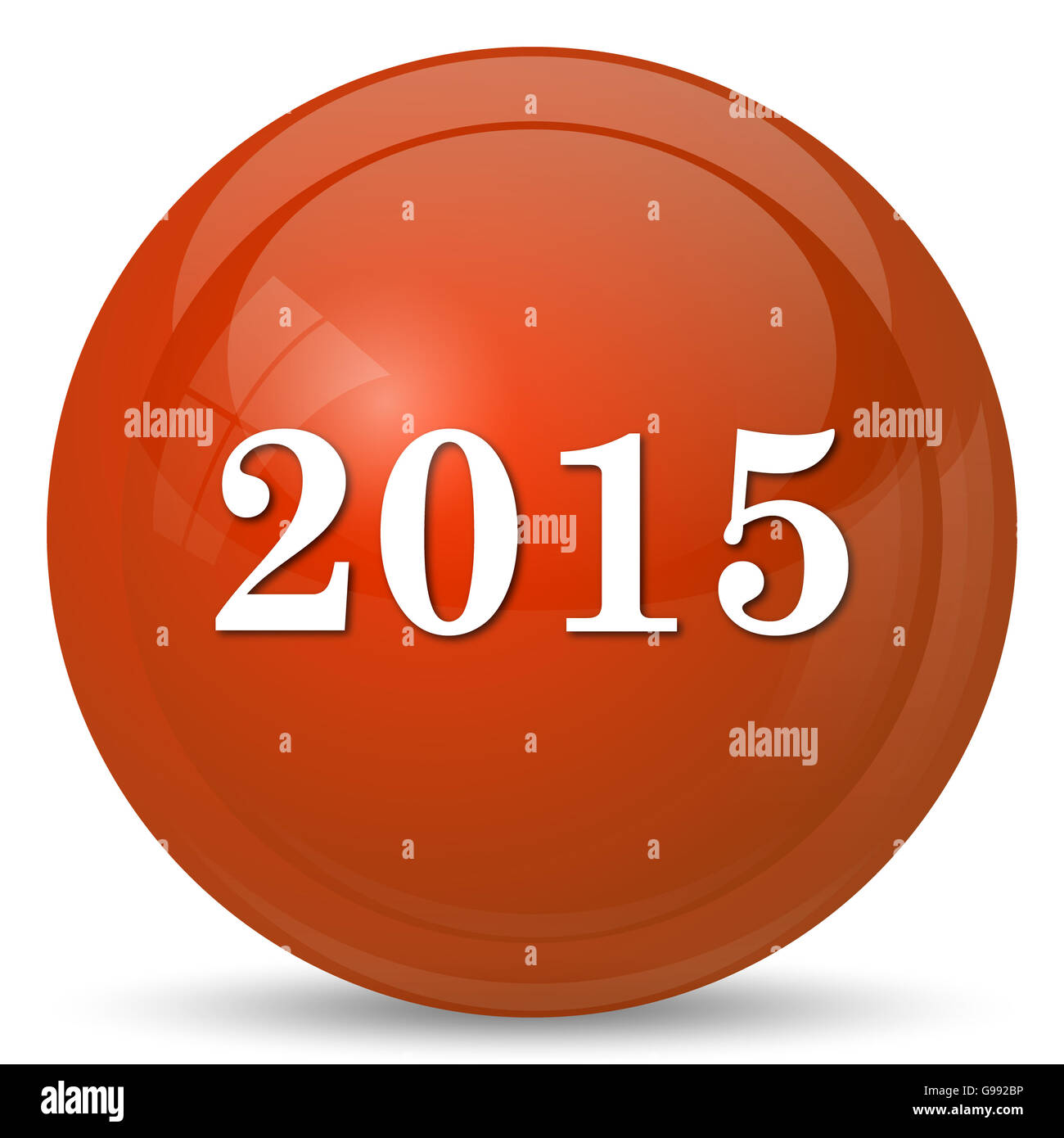 Year 2015 icon. Internet button on white background Stock Photo - Alamy