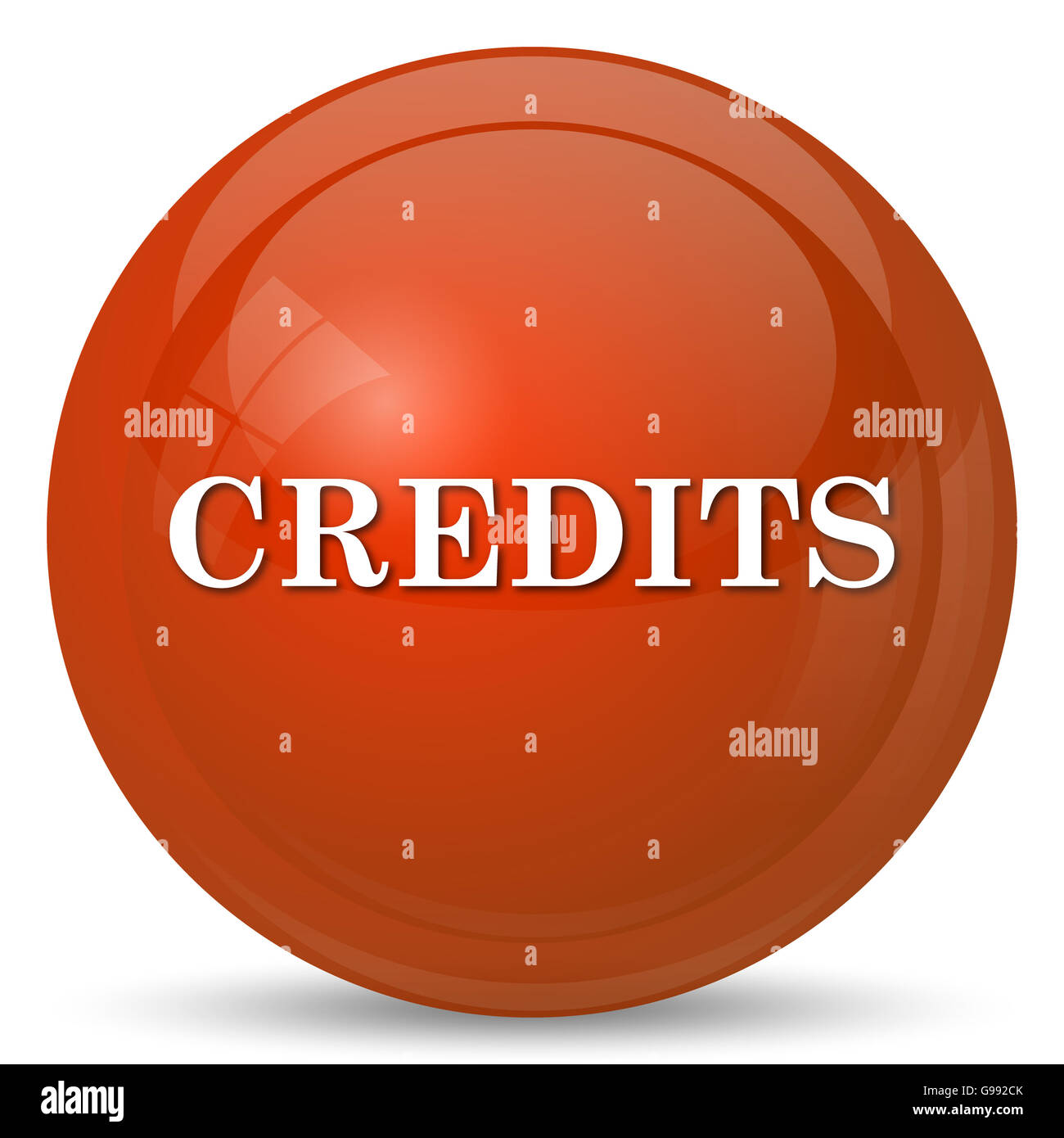 Credits icon. Internet button on white background Stock Photo - Alamy