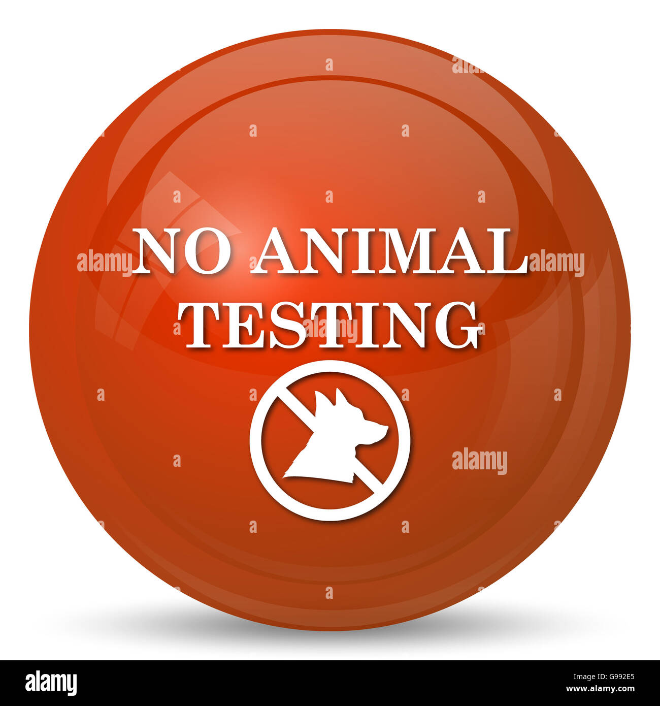 No animal testing icon. Internet button on white background Stock Photo ...