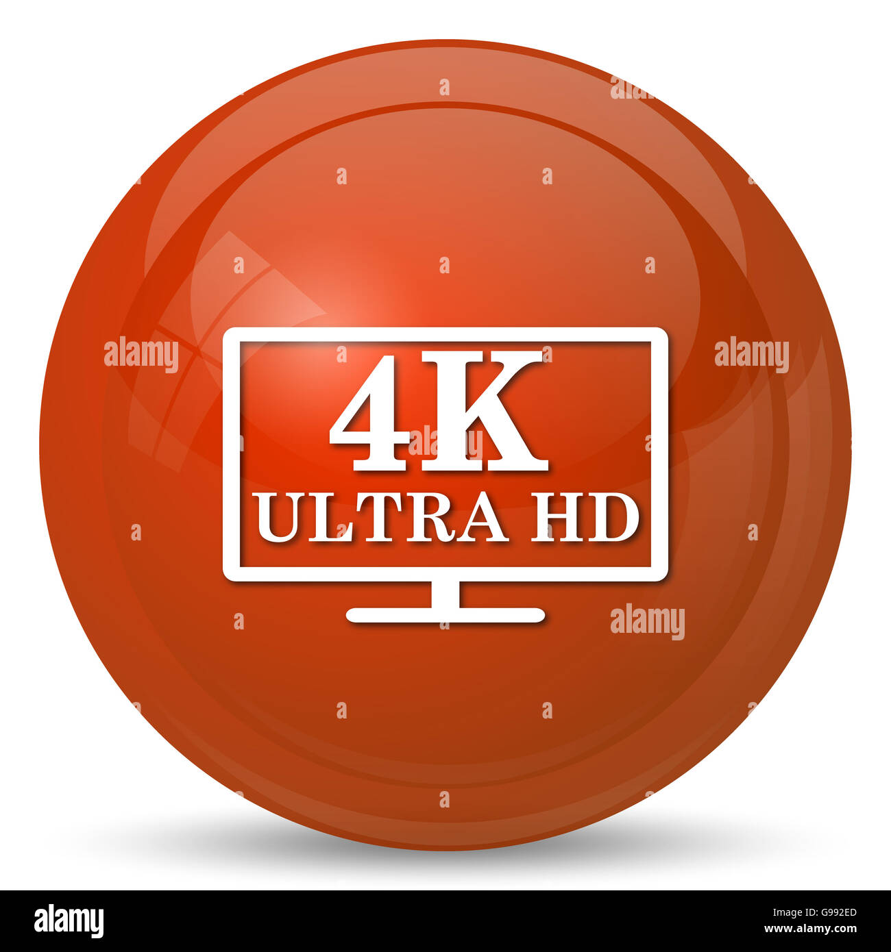 4K ultra HD icon. Internet button on white background Stock Photo - Alamy