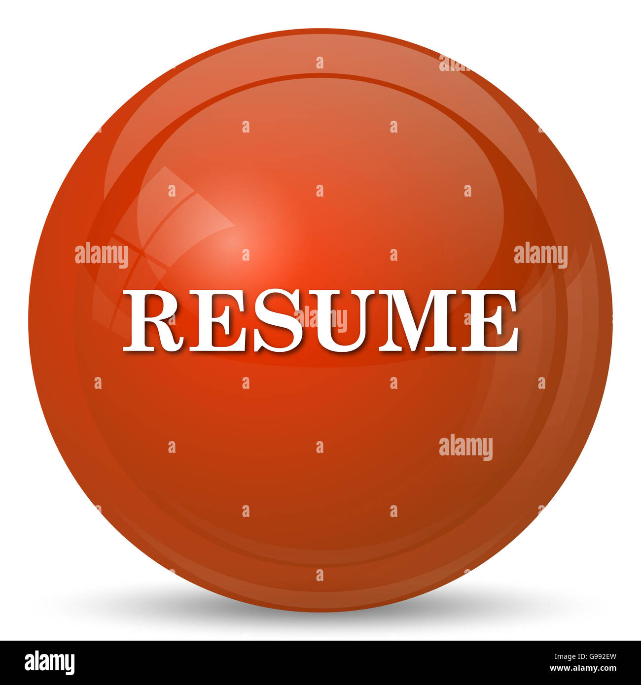 Resume icon. Internet button on white background Stock Photo - Alamy
