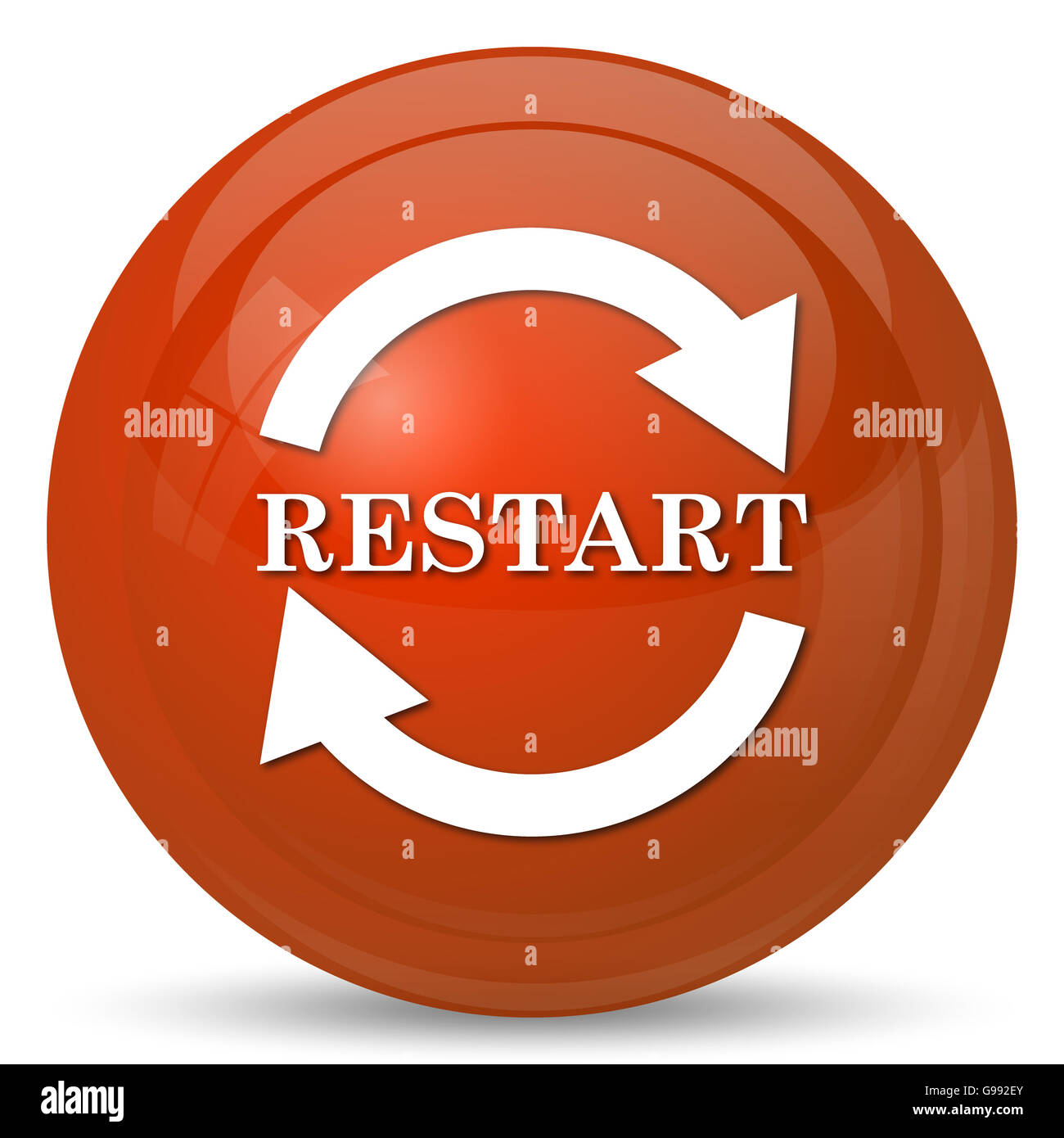Restart icon. Internet button on white background Stock Photo - Alamy