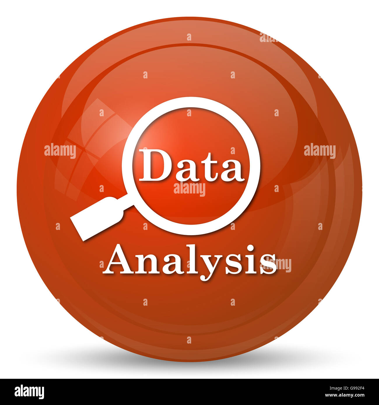 Data analysis icon. Internet button on white background Stock Photo - Alamy