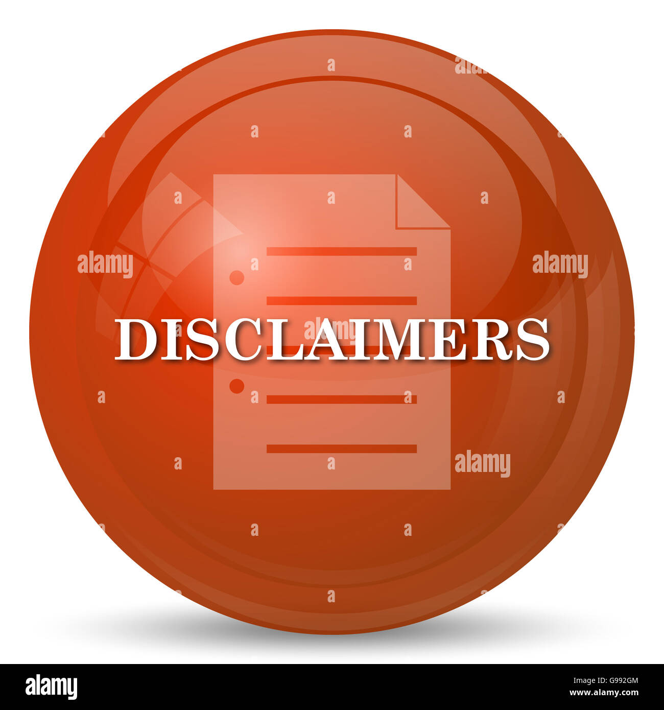 Disclaimers icon. Internet button on white background Stock Photo - Alamy