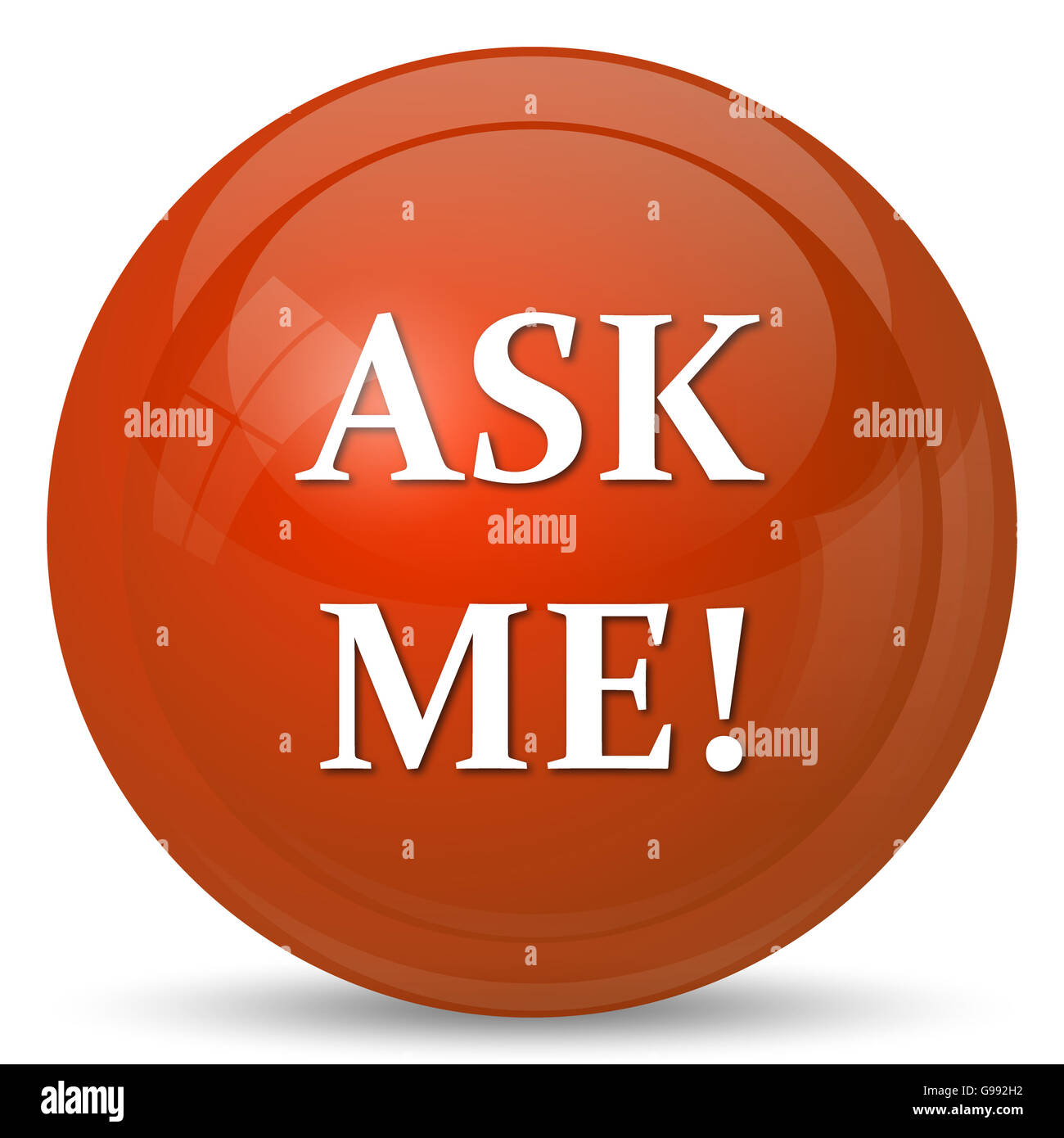 Ask me icon. Internet button on white background Stock Photo - Alamy